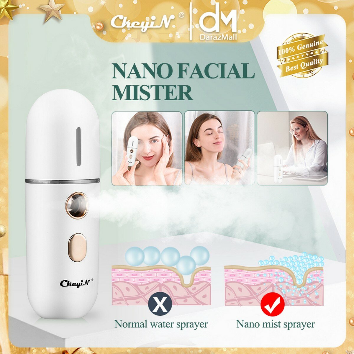 CkeyiN Nano отпариватель для лица 12 мл, портативный распылитель-увлажнитель для домашней сауны и спа-системы, перезаряжаемый через USB MR540