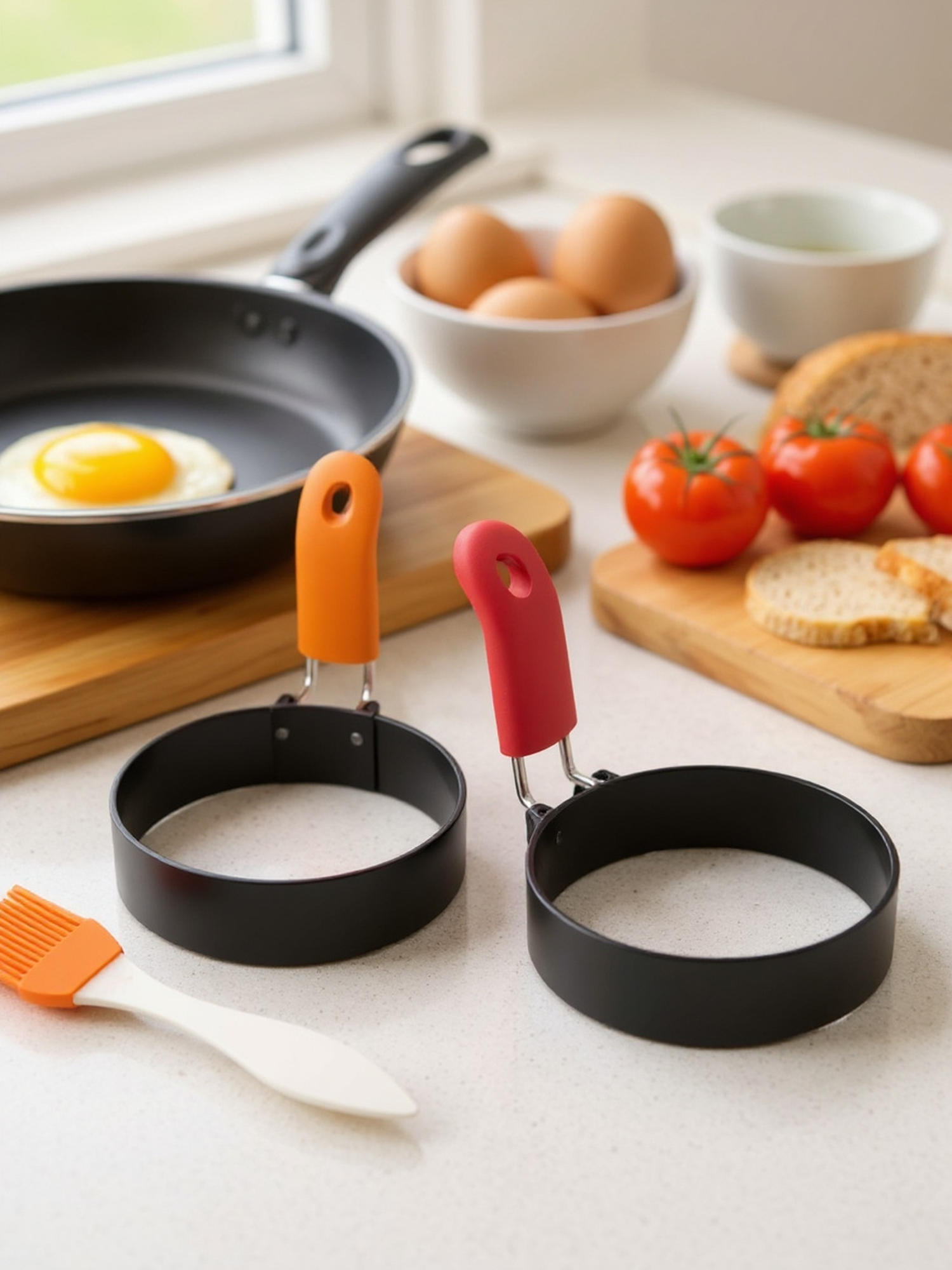 Фигурные формочки для яичницы и блинов с антипригарным покрытием 7,5 см для идеального завтрака и выпечки
