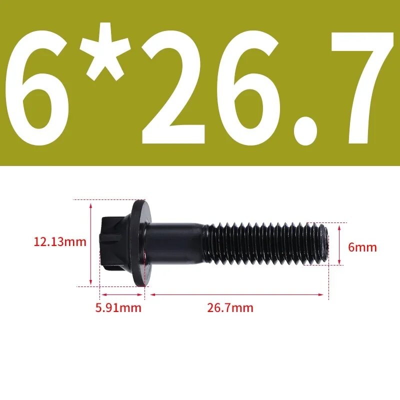 Черный болт Torx из углеродистой стали M5 M6 M6x26.7mm-3pcs