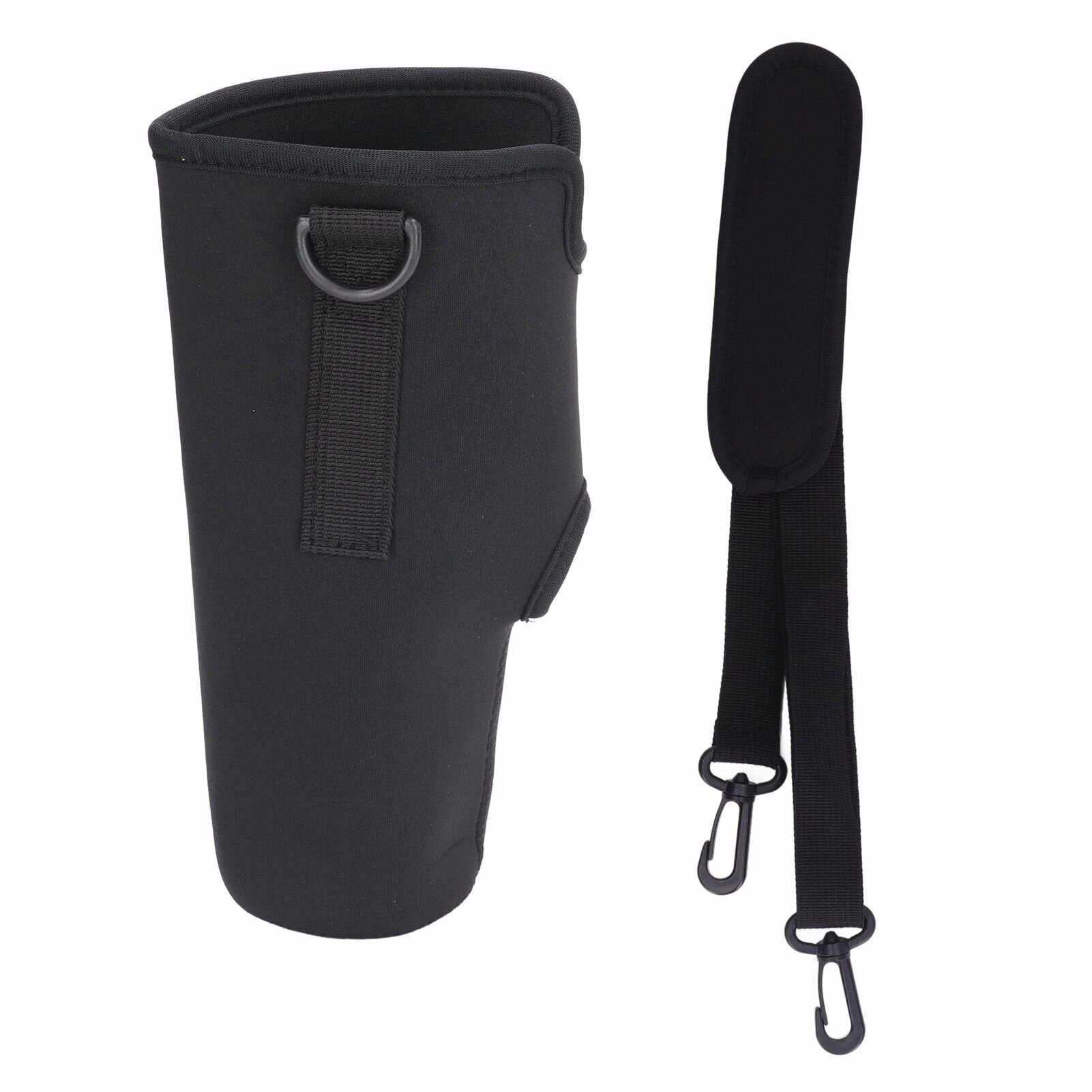 Рукав для кружки с регулируемым ремешком, теплоизоляция, 40 унций, неопреновый чехол для кружки для спортзала на открытом воздухе, черный