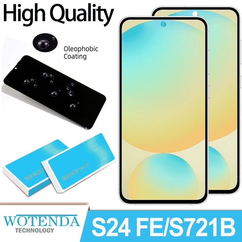 6,7-дюймовый динамический AMOLED-дисплей для Samsung S24 FE 5G LCD SM-S721B, SM-S721B/DS с цифровым преобразователем сенсорного экрана в сборе Global Silver Frame