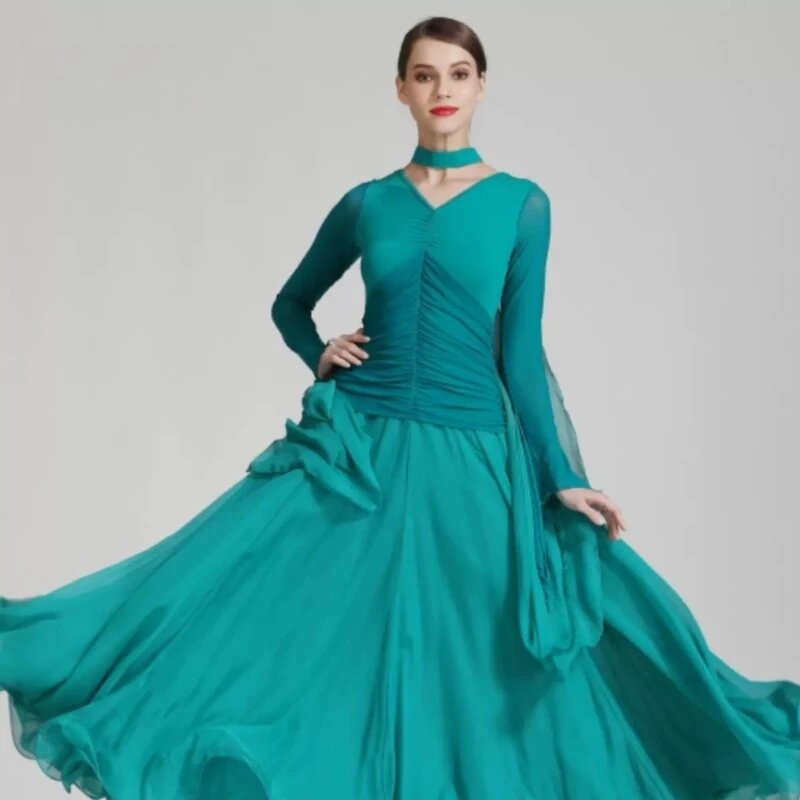 BOLOVE Платье для бальных танцев из полиэстера Изумрудный, М, Peacock green