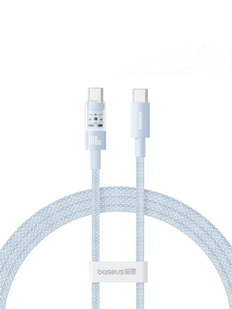Baseus Кабель Baseus Gem Purely Lucent Type-C - Type-C 100W 2m P10373000311-01 CB000092 Голубой