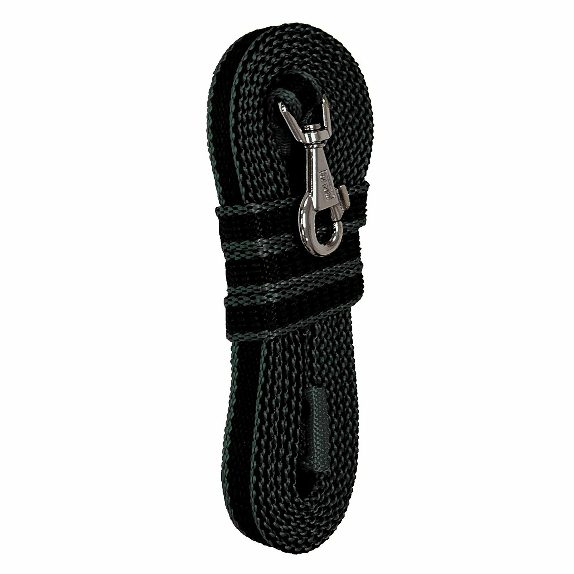 Зооник поводок капроновый с двойной латексной нитью "Эко" 5 м. х 20 мм, Черный