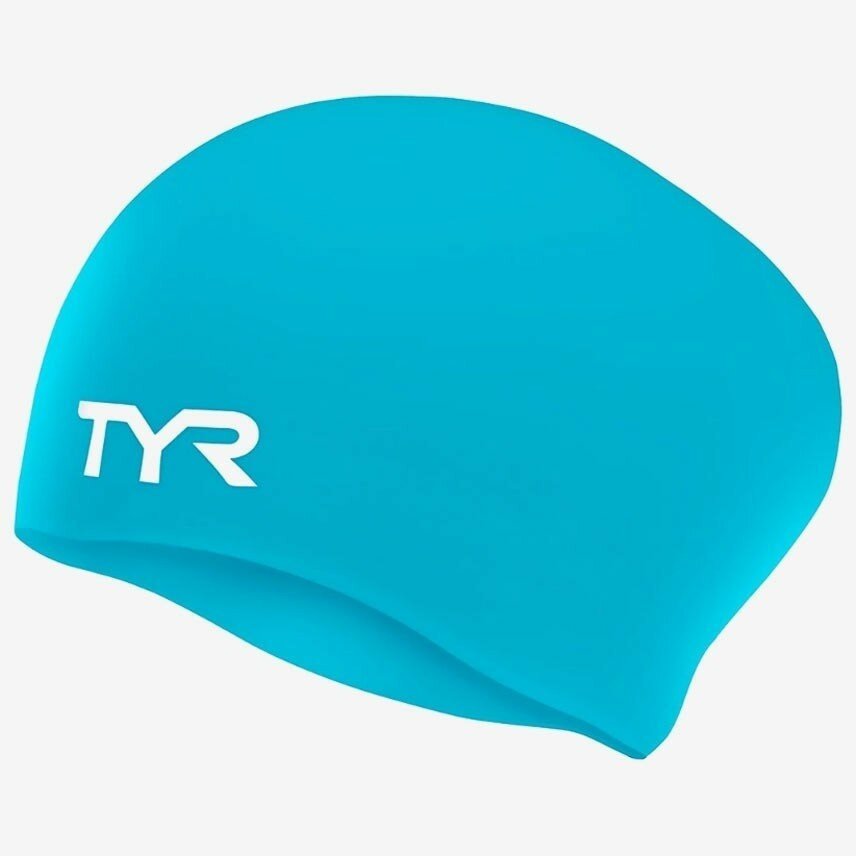 Шапочка для плавания TYR Long Hair Wrinkle-Free Silicone Cap (360 Голубой, O/S)