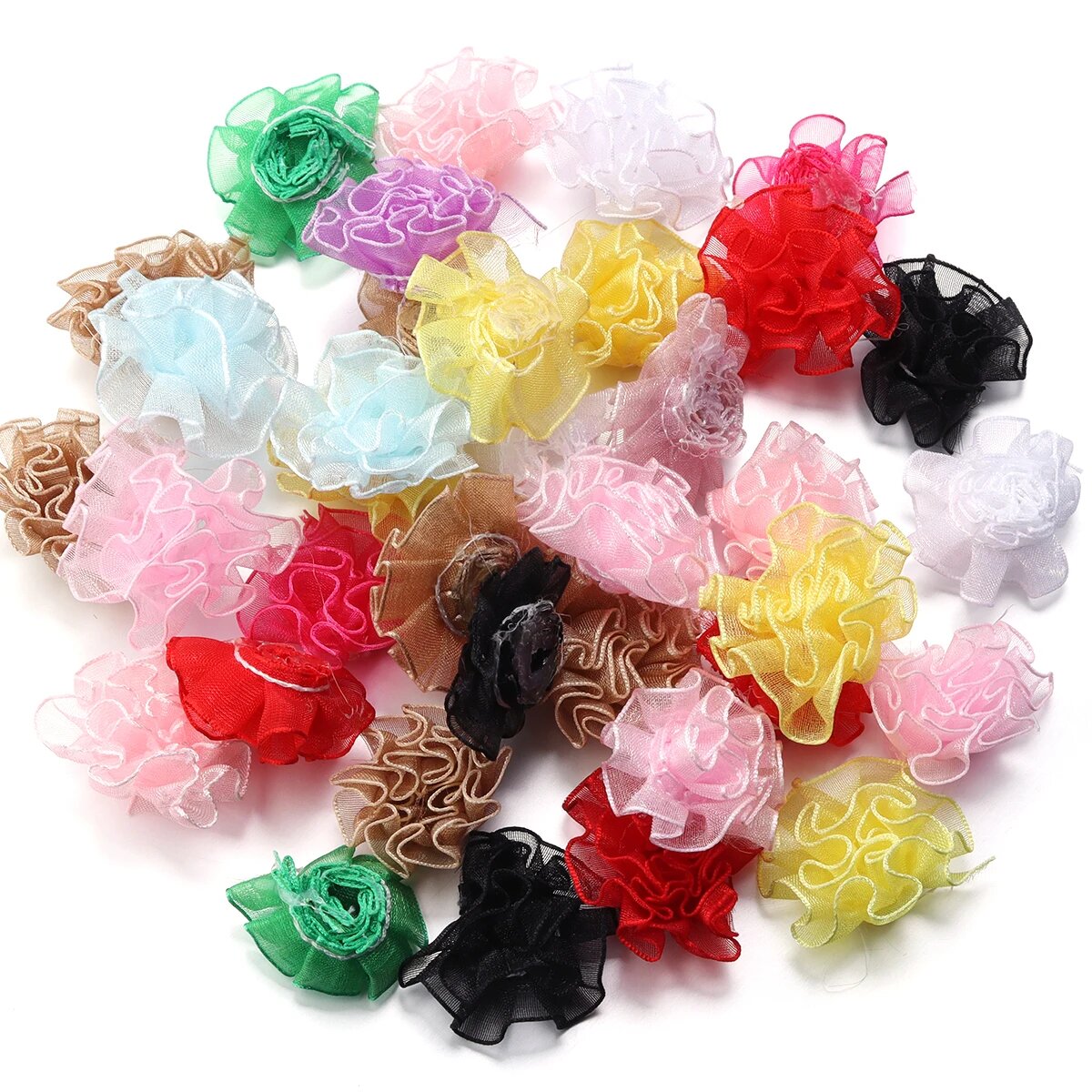 Снежные марлевые цветы гвоздики для рукоделия Mix Colors