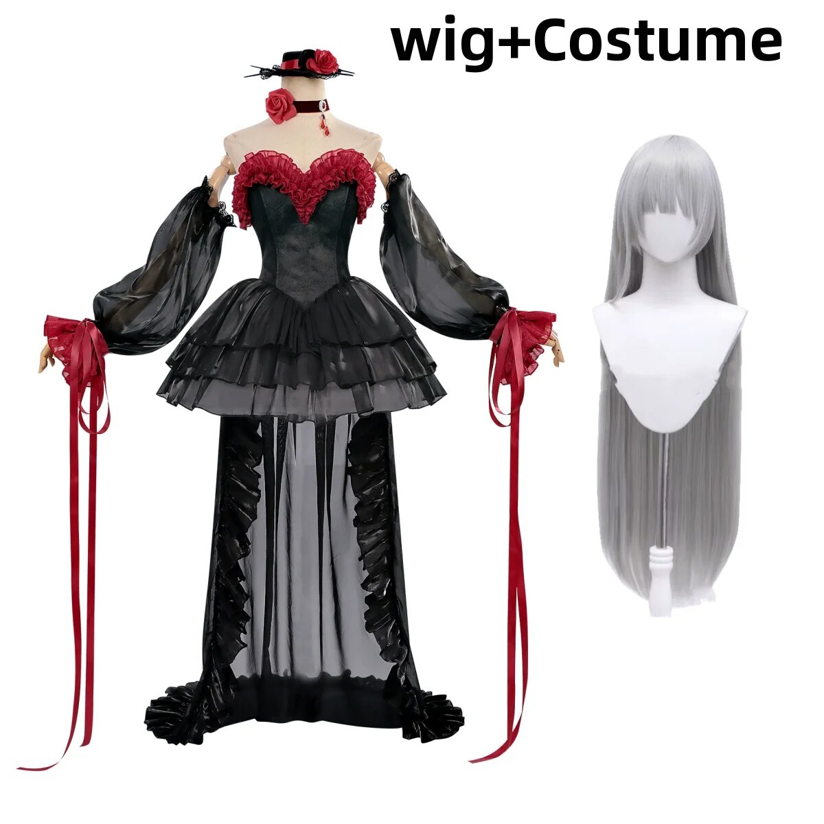 Coquelic костюм для косплея из игры "Путь в никуда", черный комплект для женщины S, suit wig