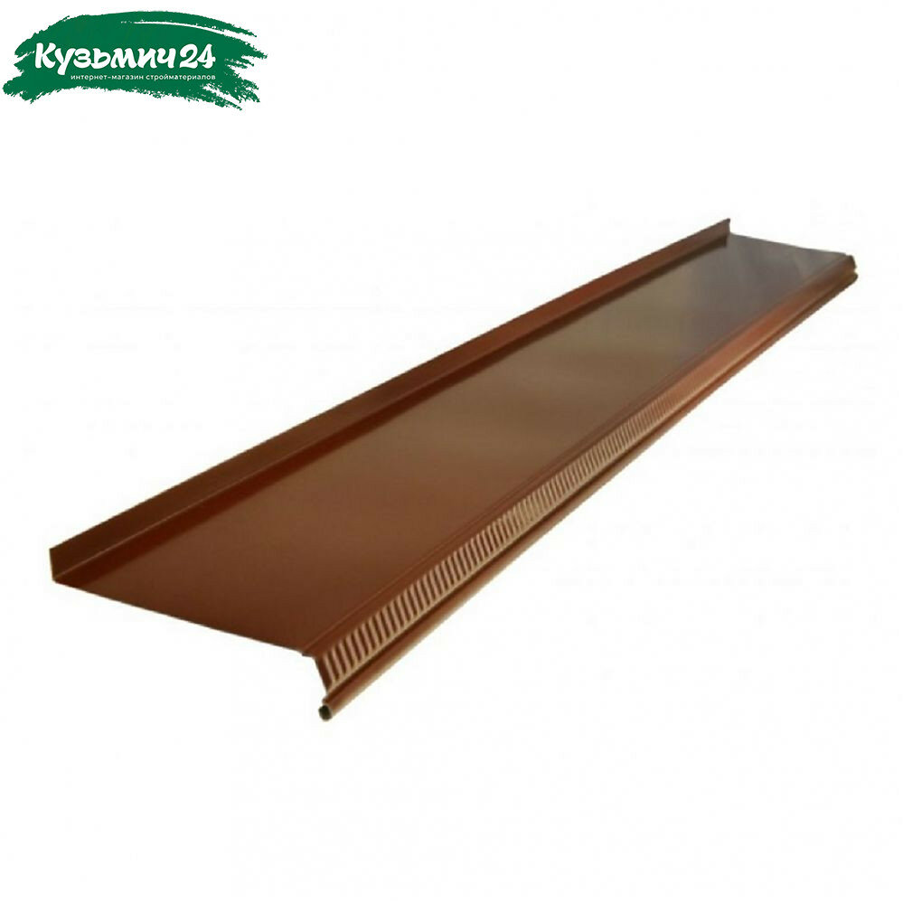Отлив коричневый с рисунком 1500х190 мм, сталь, полиэстер, для окон