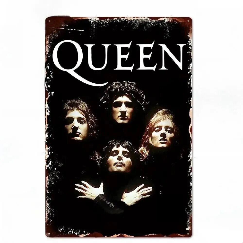Металлическая табличка 20x30 см с винтажной рок-группой Декор для дома баров гаражей и клубов