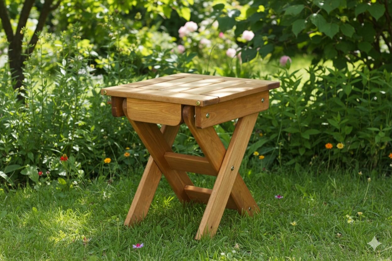 Стул складной садовый без спинки, для дачи, для пикника