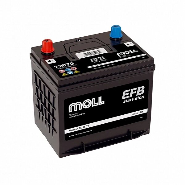Аккумулятор автомобильный MOLL EFB 70.0 Ah 650 A ОП (230x172x220) (D23L 72070) 230x172x220