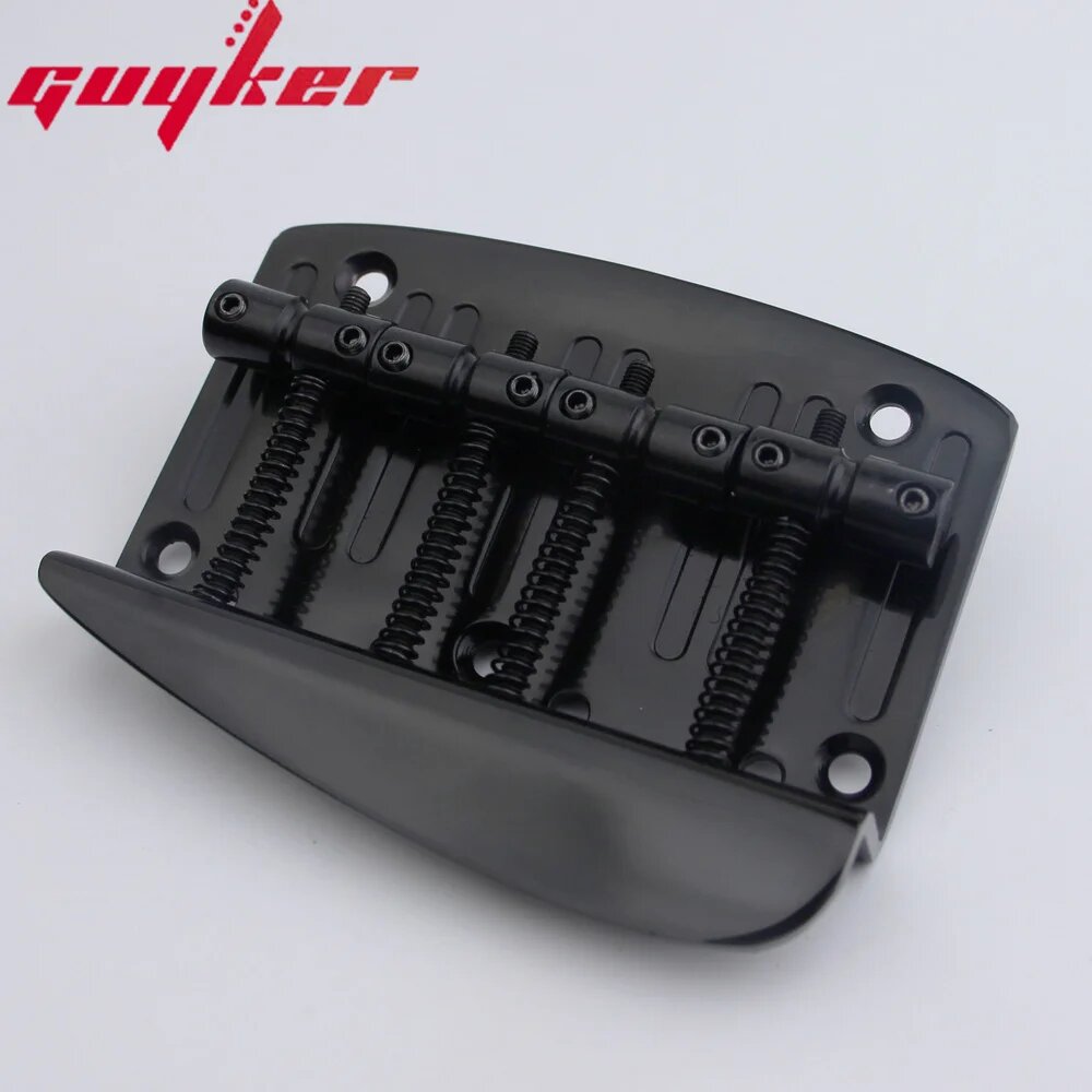 GUYKER Золотая 4-струнная жесткая задняя фиксированная басовая медная перемычка Черный, BK