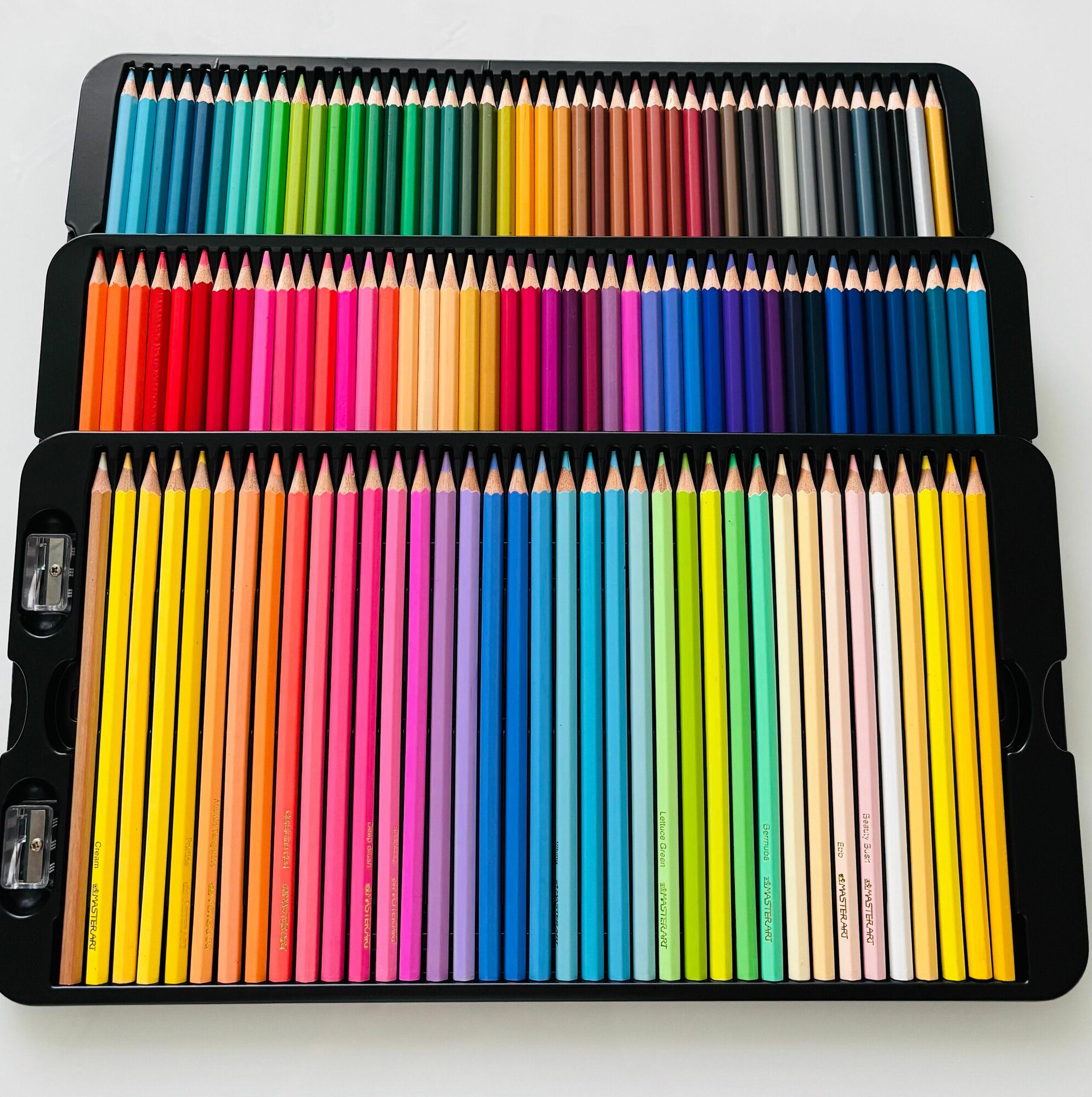 Тайские цветные карандаши 124 шт Master Art premium Grade, супер мягкие, яркие цвета