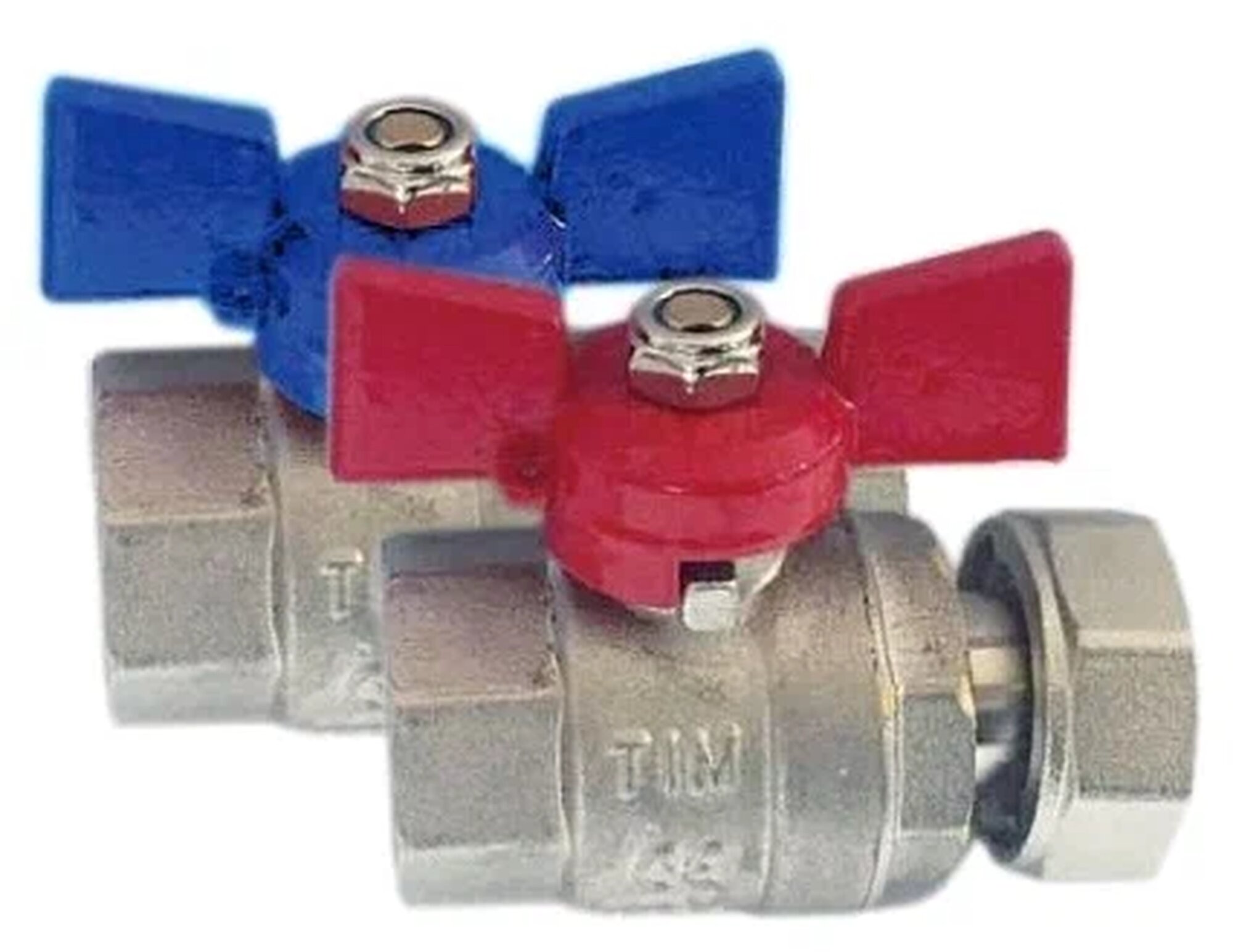 Кран шаровый Tim M328-4 муфтовый (ВР/ВР), с накидной гайкой хром Ду 25 (1") муфтовый (ВР/ВР) 2 шт.