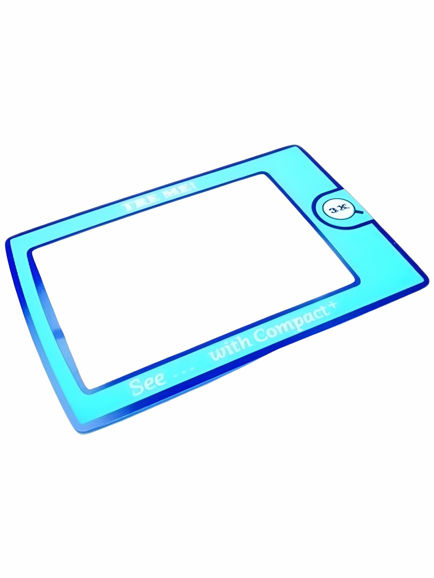 Линза Френеля 2х, 90 мм х 60 мм в голубой рамке, эргономичная компактная.