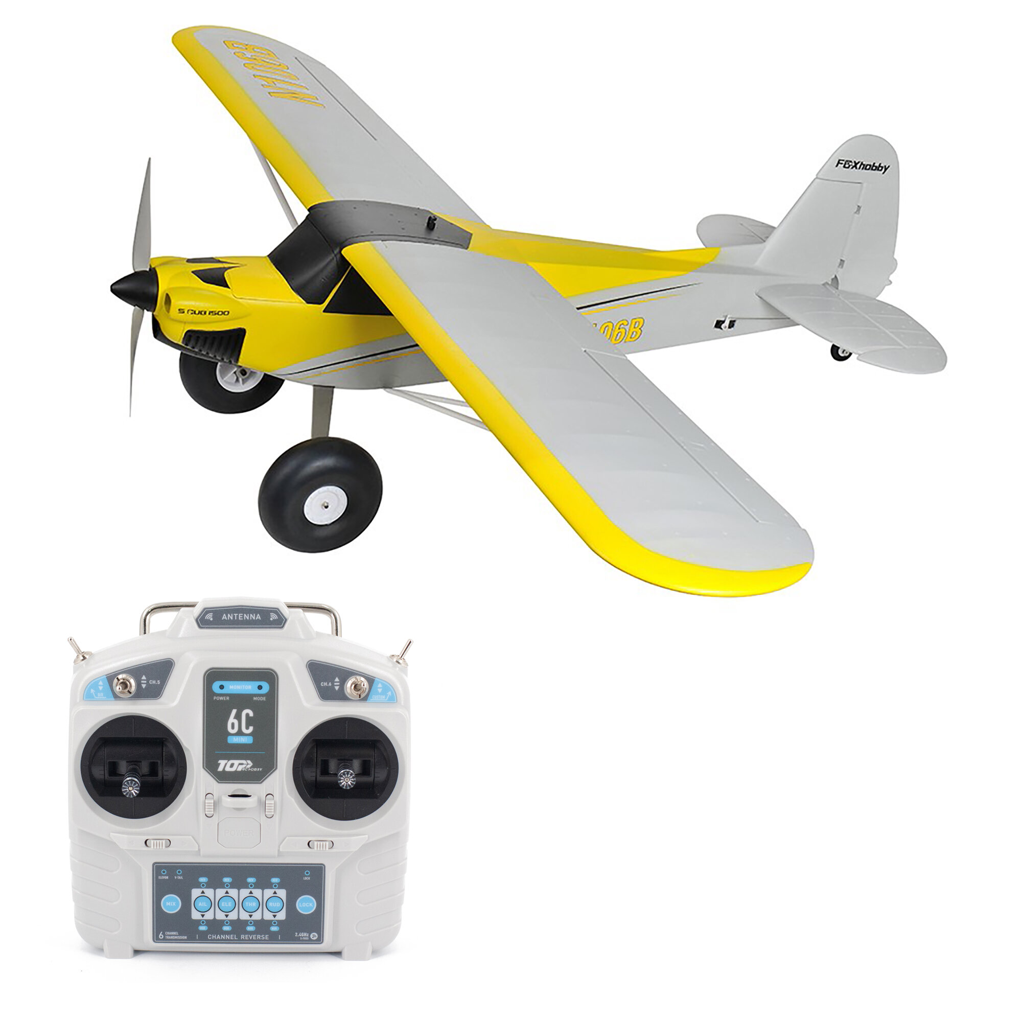 TOP RC Радиоуправляемый самолет S Cub 1500mm Yellow RTF + Flight Controller - TOP126E