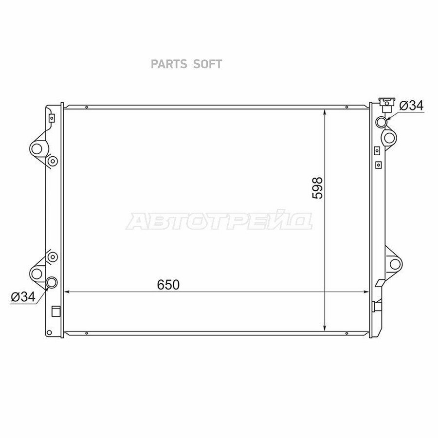 Радиатор Toyota Land Cruiser Prado (J120, J150) 02-20 / 4Runner 02-09 от официального дистрибьютора, SAT, артикул ST010029