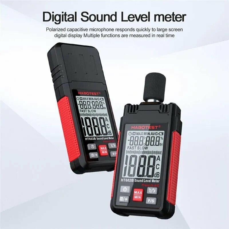 HABOTEST HT602B Измеритель уровня звука Цифровой портативный измеритель уровня шума И