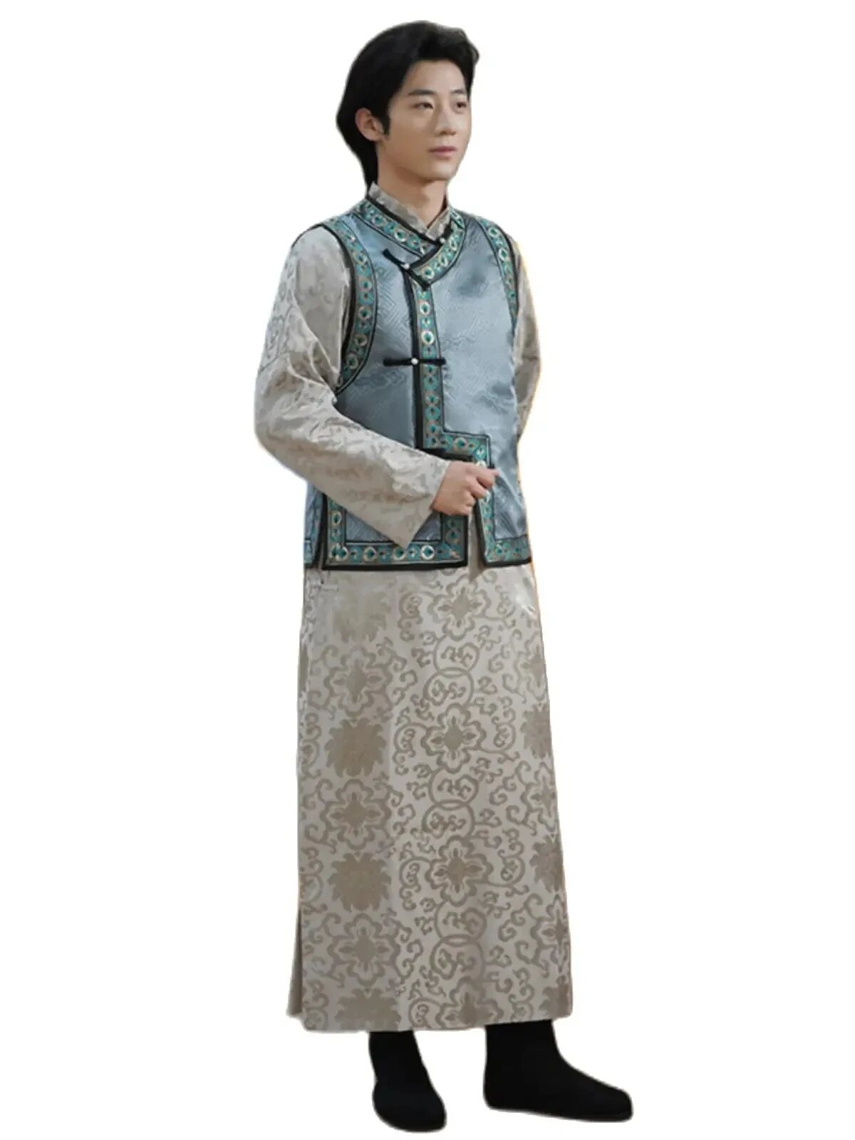 Мужской винтажный восточный костюм Тан из хлопка in OrientTown 5