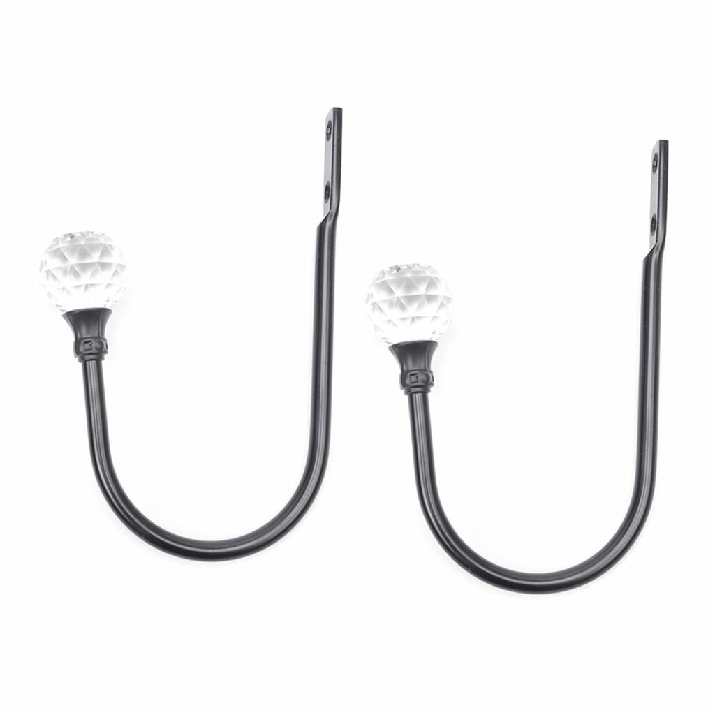 Планки для штор, крючки для крепления к стене-черный