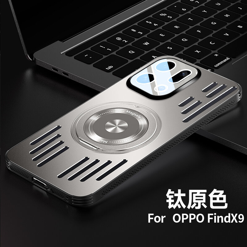 Чехол Для OPPO Find X9/Оппо Финд X9, soft touch, чехол-кардиомонитор, поликарбонат (PC), защита камеры, ударопрочный, встроенная подставка, усиленные углы, OPPO, OPPO Find X9, титан,