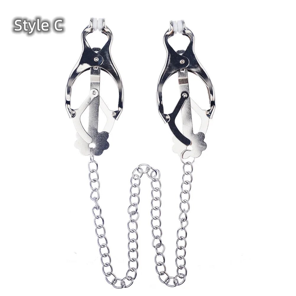 Зажим для сосков, металлическая цепь, регулируемый, для связывания, Bdsm, с зажимом для Style F