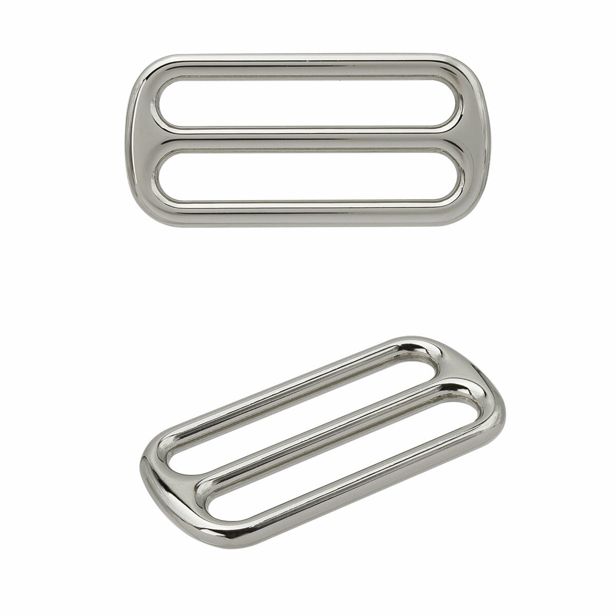 Рамка регулятор для сумок и одежды, литая металлическая, 30 мм (37 х 17.5 мм), цвет серебристый никель, 6 штук