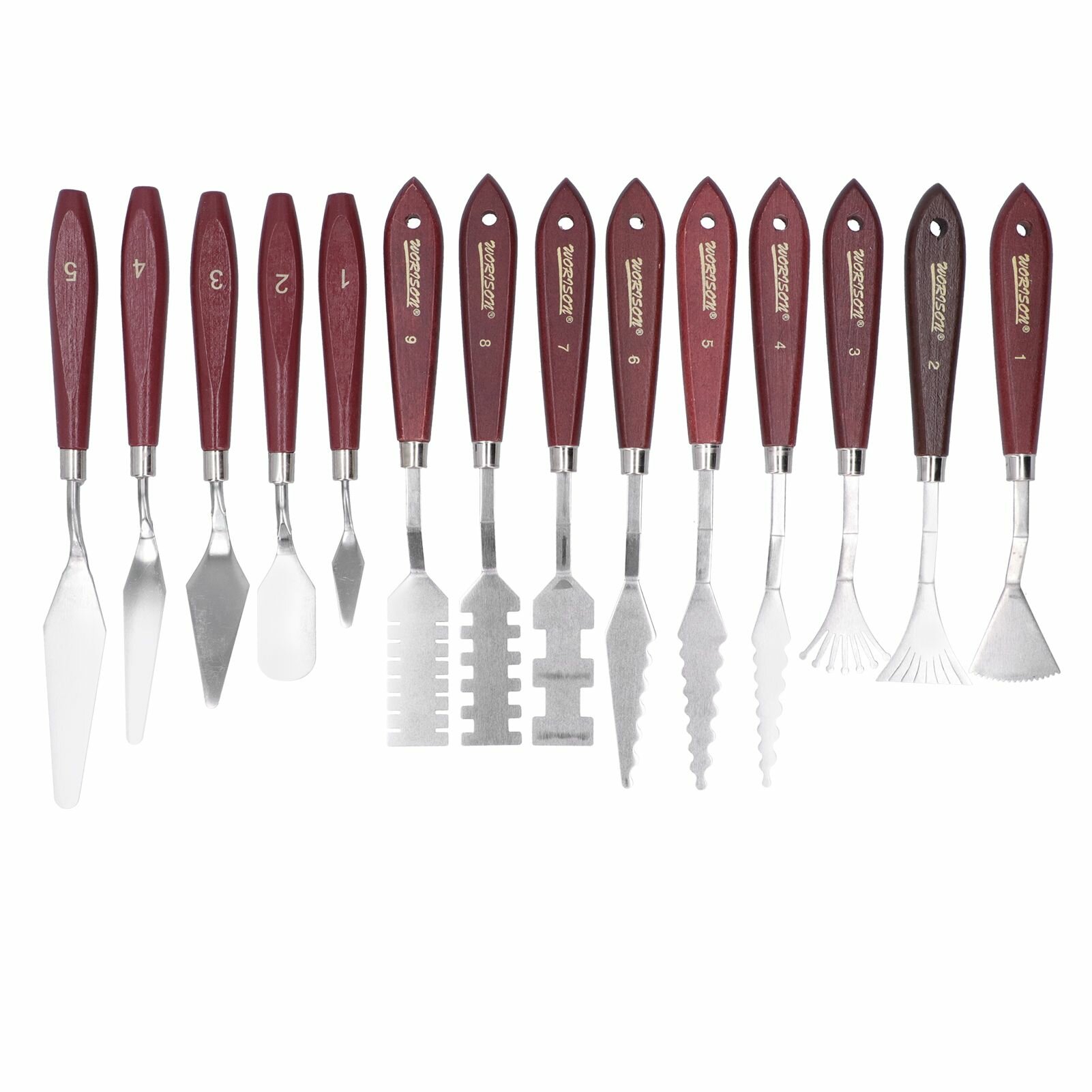 Набор мастихинов для рисования из 14 предметов, скребки специальной формы для масляной живописи для художников, прочная сталь для плавного смешивания и нанесения цветов