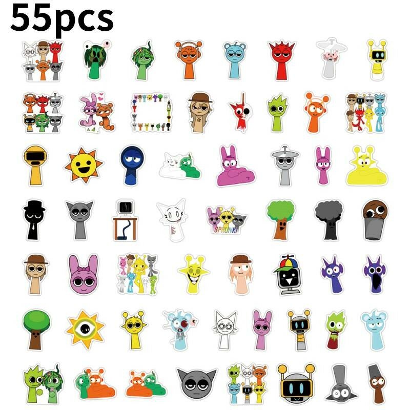 Delightful sticker set cute design for personalization 55pcs