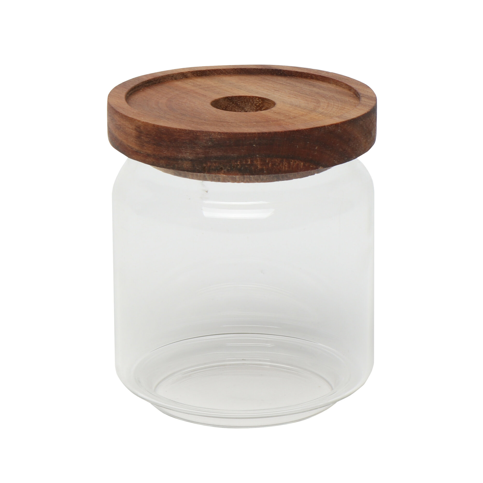 Банка для продуктов TODELIA "Compact" 0,5 л, стекло/акация/силикон