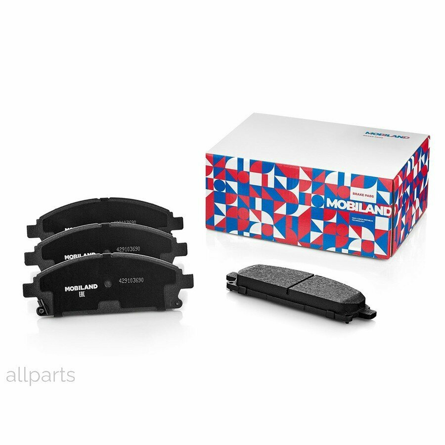 MOBILAND 429103690 Колодки тормозные дисковые передние (4 шт.) с п/шум. пласт. для а/м NISSAN X-TRAIL (T30) [звук. датч