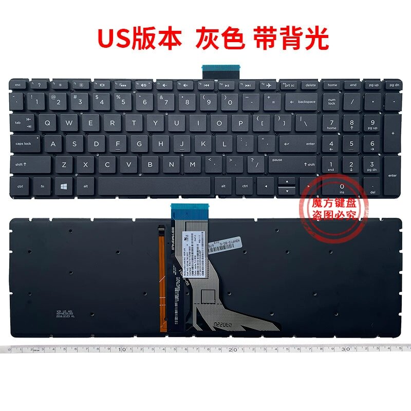 Подходит для клавиатуры HP 15-BS TPN-C129 C130 Q192 Q193 Q191 Q222 Q230 Q201 (Аутентичная модель) (серый/с