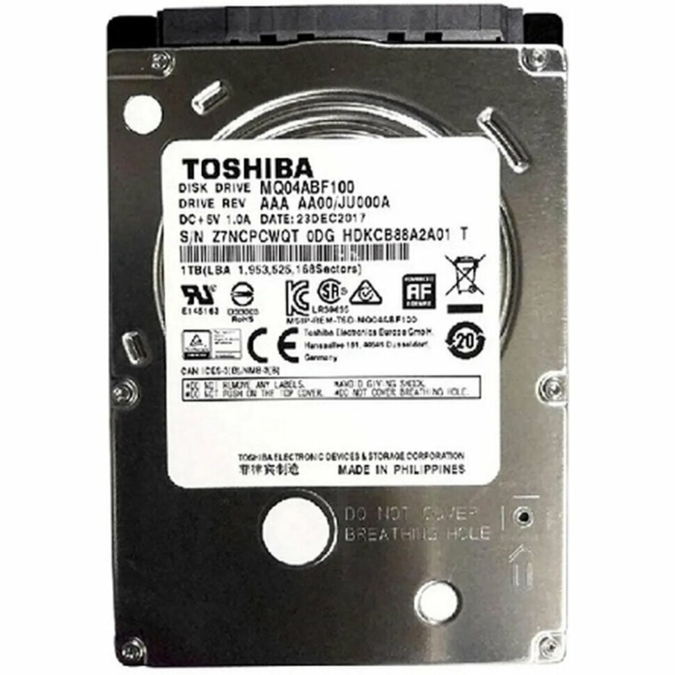 Жесткий диск Toshiba 1TB SATA 2.5 5400rpm 128Mb (MQ04ABF100), 2300559