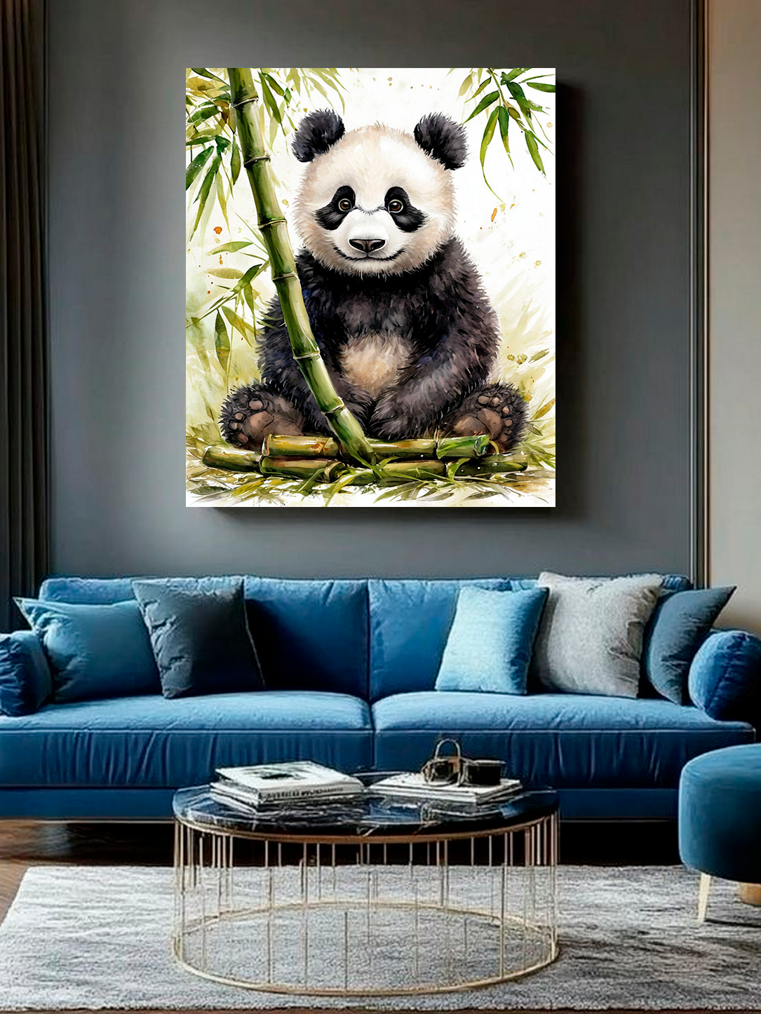Картина по номерам Панда 40х50 см, хлопковый холст на подрамнике, акрил