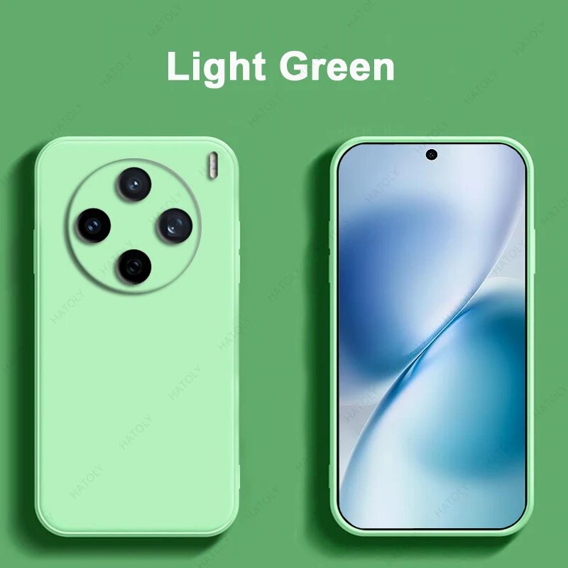 Чехол для vivo X200s, LightGreen, жидкий силикон