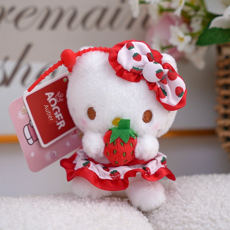 Маленький брелок-подвеска Hello Kitty, плюшевая игрушка-кошка, украшение для рюкзака для девочек Красная