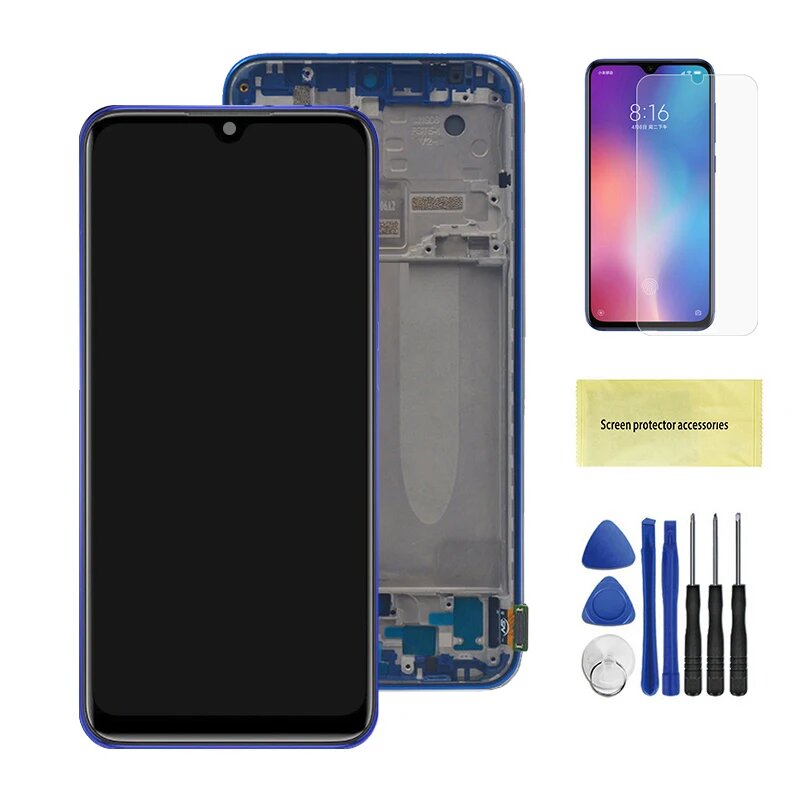 AMOLED для Xiaomi Mi A3 CC9e ЖК-дисплей с цифровым преобразователем сенсорного экрана TFT Blue Frame