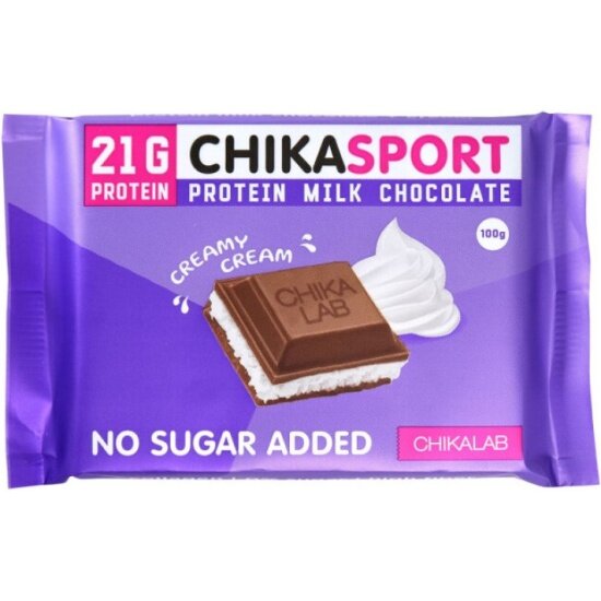 Протеиновый шоколад Chikalab Молочный со сливочной начинкой 100 гр.