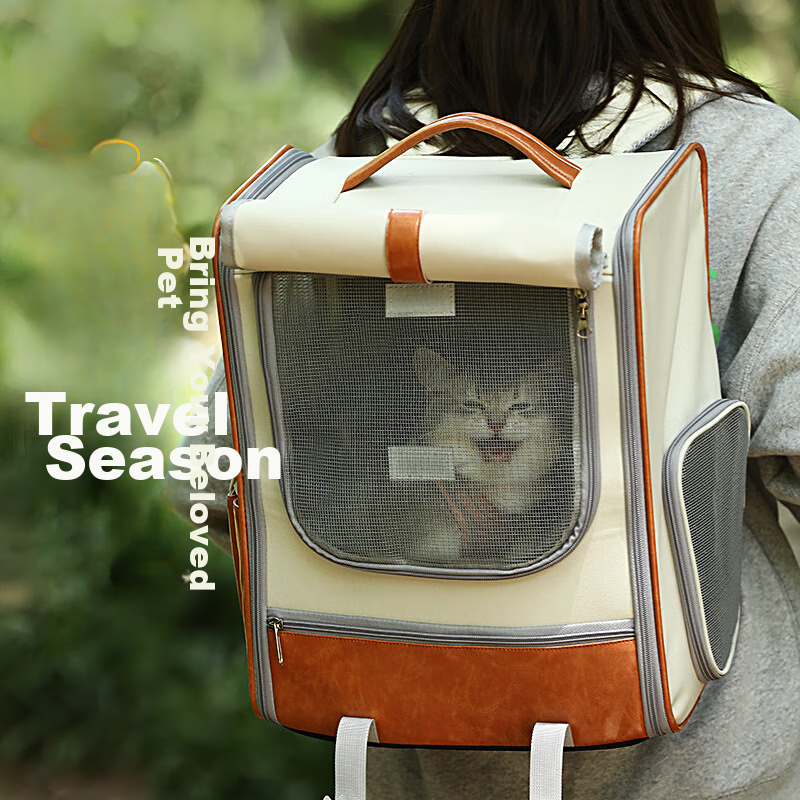 Hoopet Cat Carrier, Large Capacity, Portable, Breathable, Backpack-Style, Suitable for Ragdoll Cats And Dogs, Suitable for Puppies, for Outdoor Use
