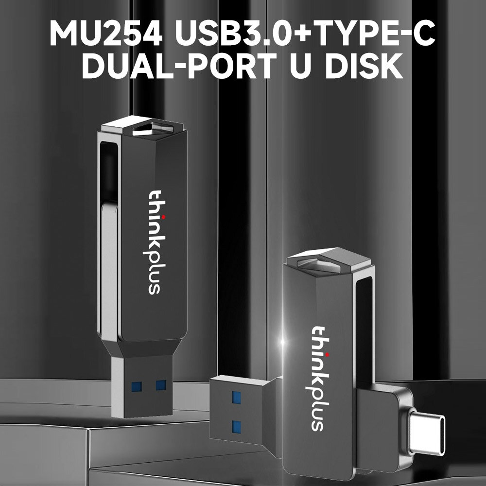 Флешнакопитель thinkplus MU254 16GB USB3.0+TypeC с поворотным металлическим корпусом