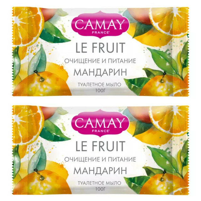 Camay Мыло твердое туалетное, Мандарин, 100 г, 2 шт