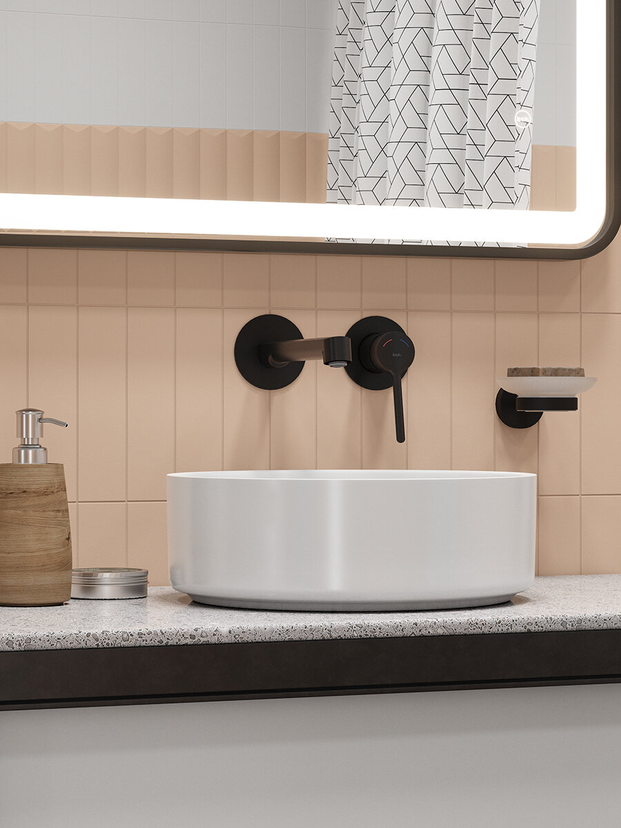 Встраиваемый смеситель для умывальника IDDIS Odda ODDBL00i65 черный матовый