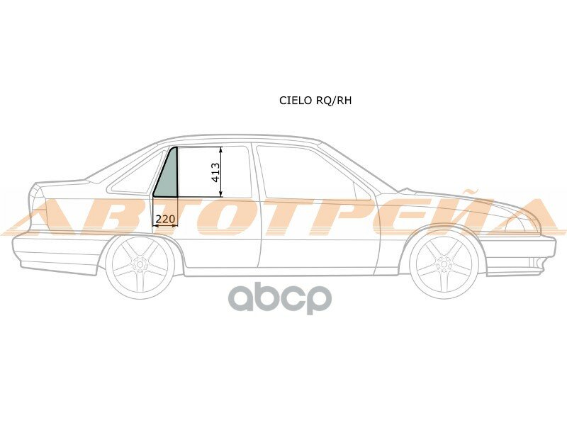 Стекло Форточки (Уголок) Задней Правой Двери Daewoo Nexia 95-16 XYG арт. CIELO RQ/RH