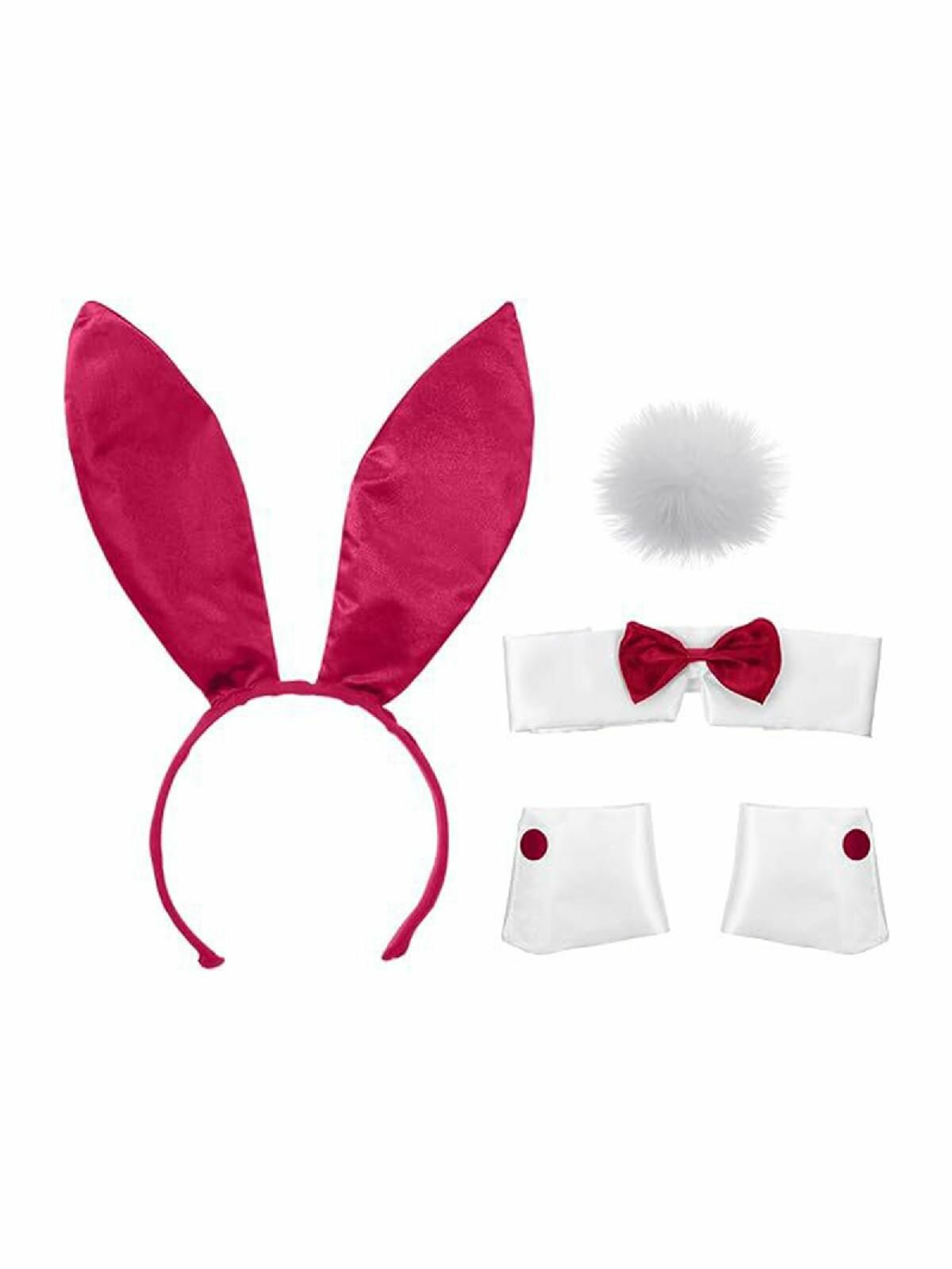 Костюм кролика с ушками и хвостом, - Бургундский из пяти частей