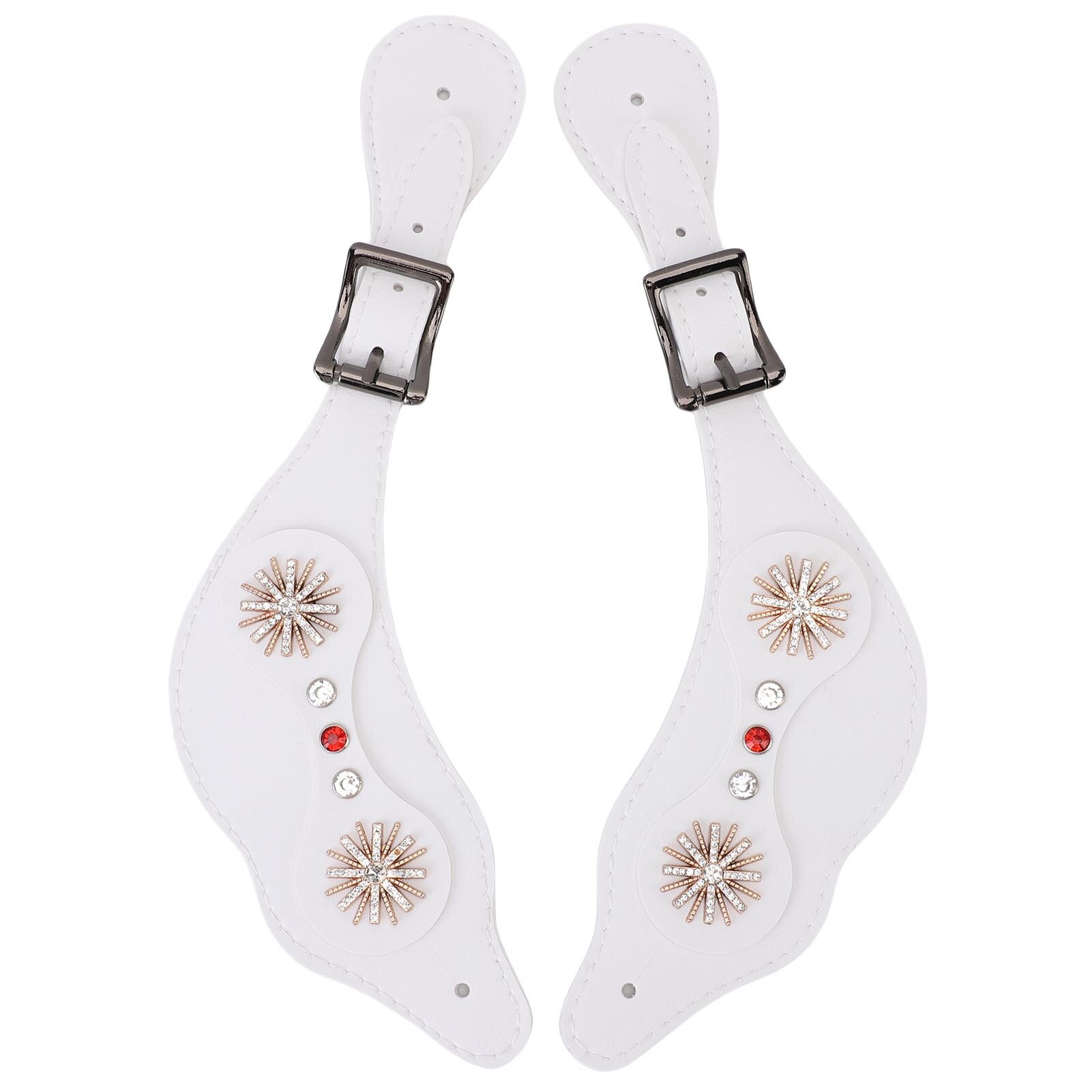 Споры ремни западного страза с цветочными сапогами винтажные шпоры для конных гонщиков регулируемая длина ручной работы белого цвета
