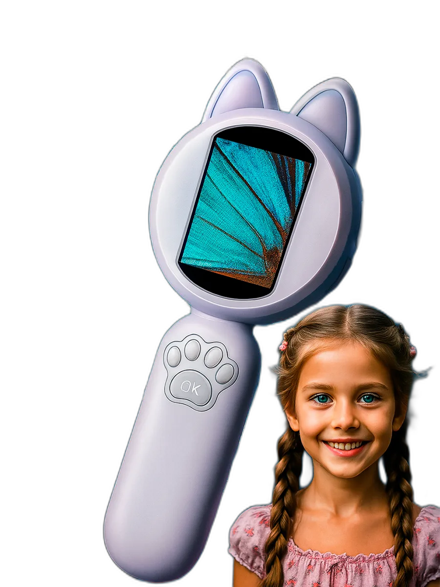 Детский цифровой микроскоп лупа карманный мини портативный