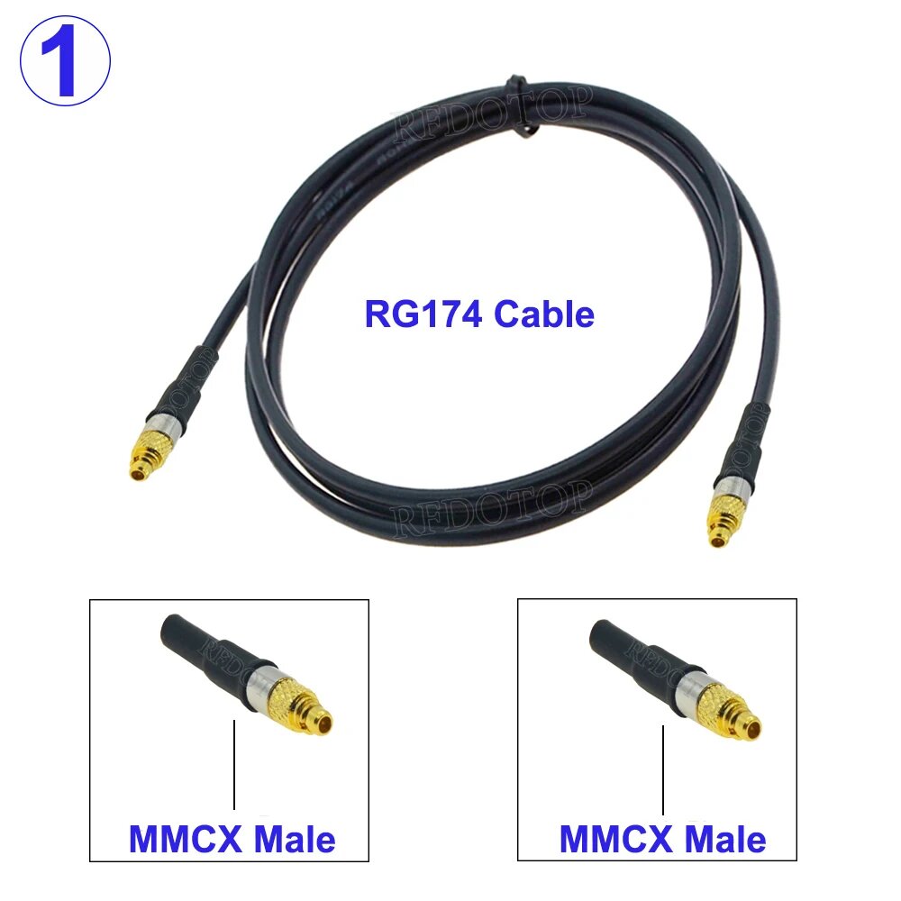 RFDOTOP RG-174 MMCX коаксиальный кабель переходник 1.5M, MMCX M to MMCX M