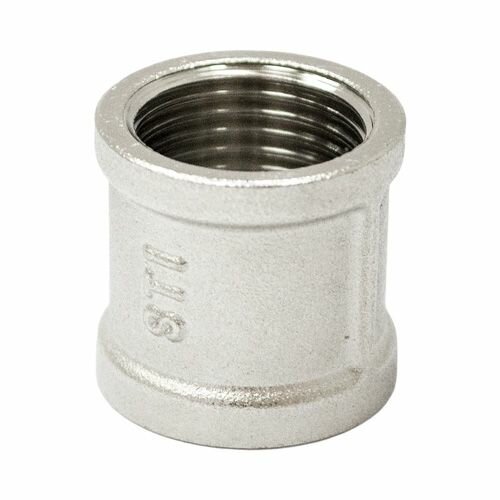 Муфта латунная Ду20 (3/4") Ру16 никелированная