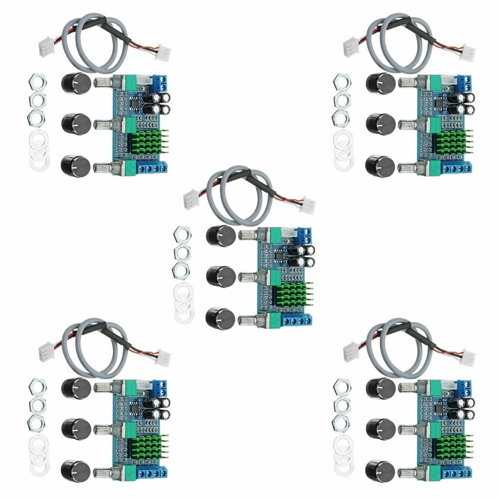 Двухканальный цифровой усилитель мощности 80Вт с регулировкой баса и высокой эффективностью