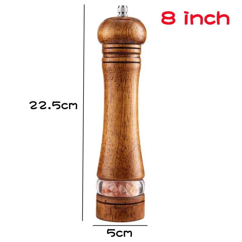 Деревянная мельница для соли и перца 8 дюймов (1Pcs 02)